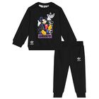 Adidas Kids Black Mickey Mouse Logo Tracksuit | Junior Couture UAE