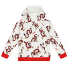 KENZO KIDS Boys Ivory & Red Dragons Hooded Top | Junior Couture UAE