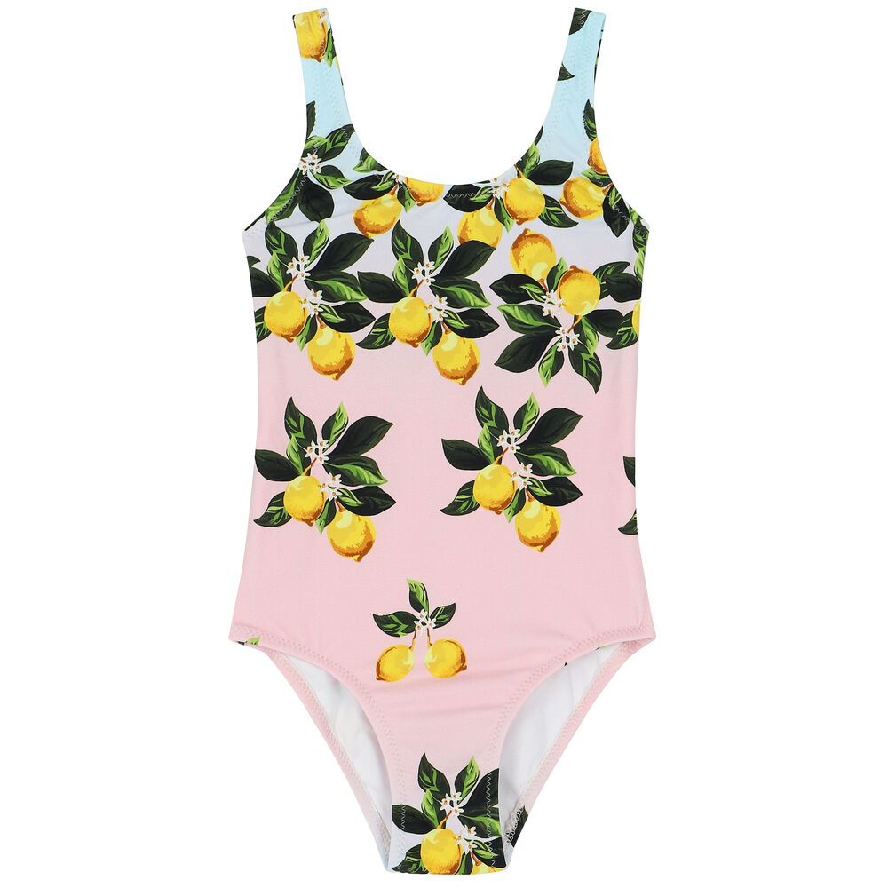 Nessi Byrd Girls Blue & Pink Lemon Swimsuit | Junior Couture UAE