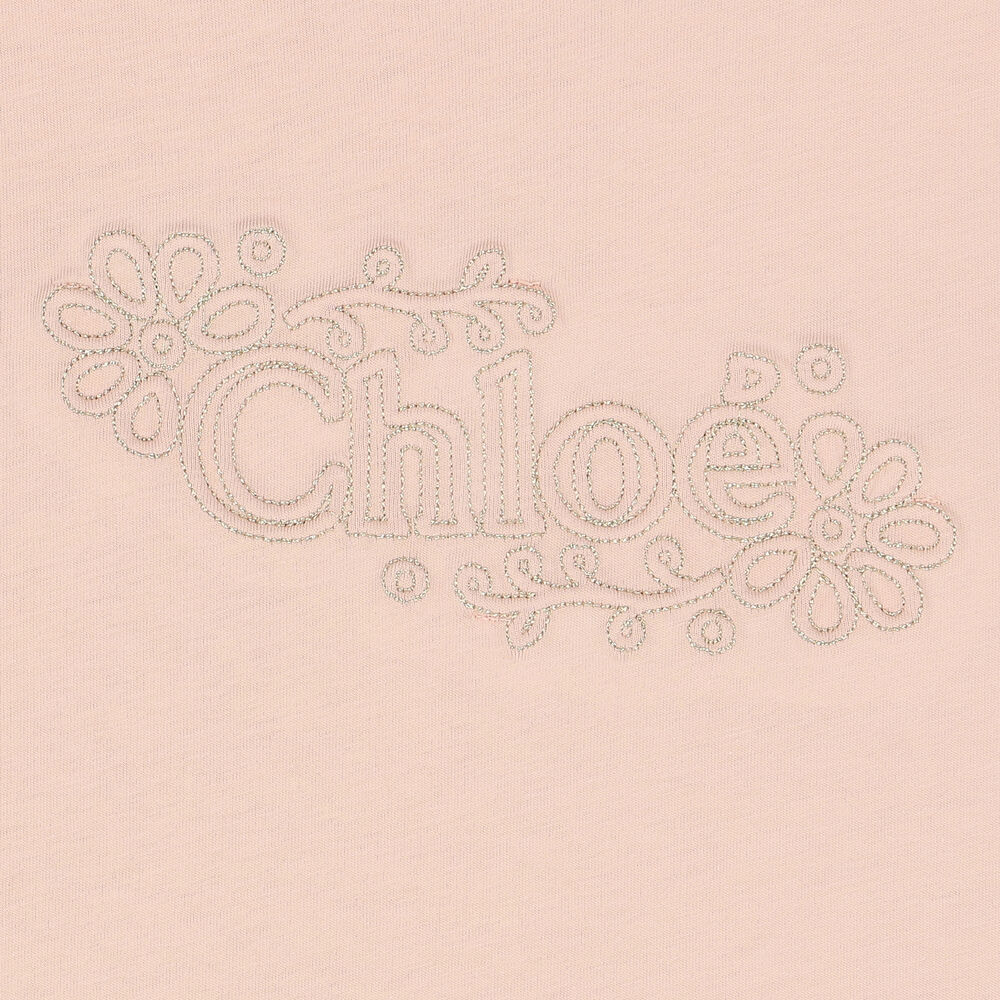 CHLOE Girls Pink Logo T-Shirt | Junior Couture UAE