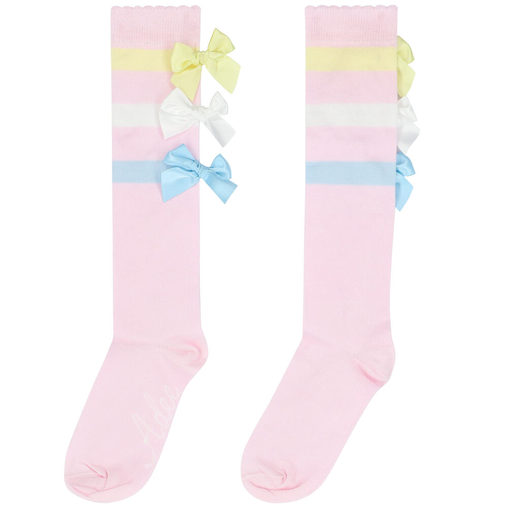 A Dee Girls Pink Bow Socks | Junior Couture UAE