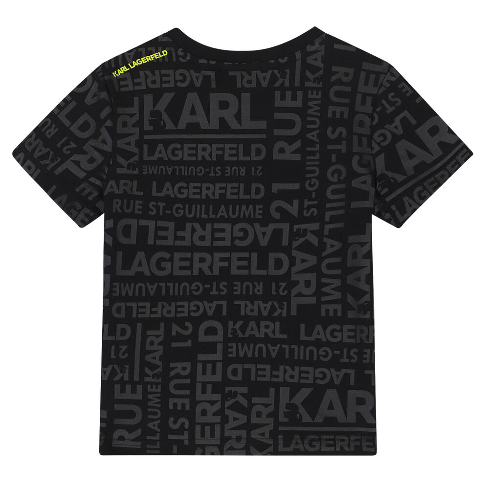 KARL LAGERFELD Boys Black Logo T-Shirt | Junior Couture UAE