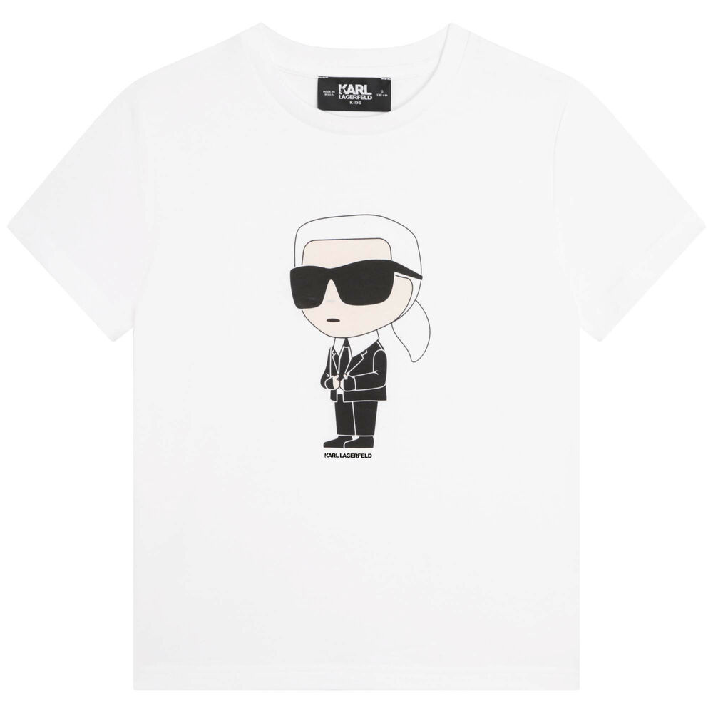 KARL LAGERFELD Boys White Karl Logo T-Shirt | Junior Couture UAE