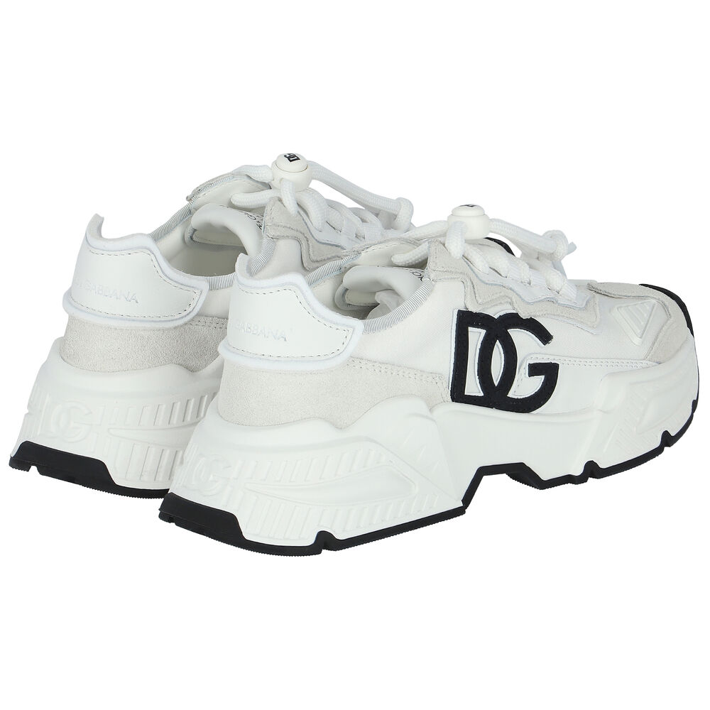 Dolce & Gabbana White DG Logo Trainers | Junior Couture UAE