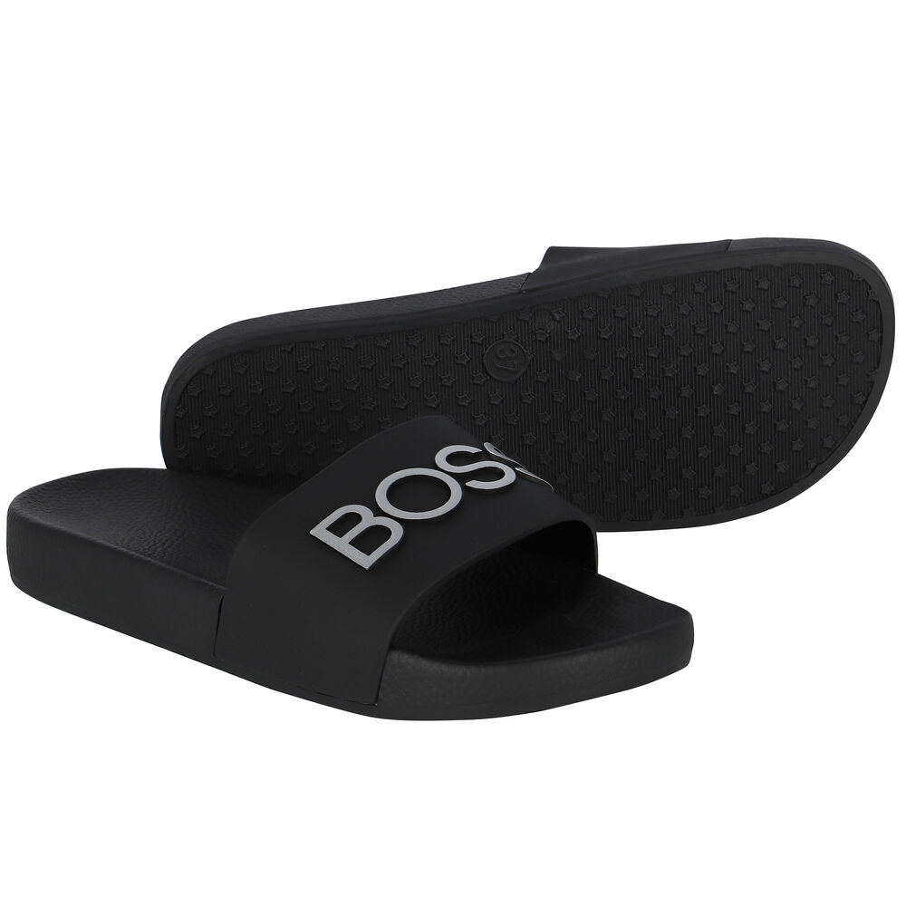BOSS Blue Logo Sliders | Junior Couture UAE