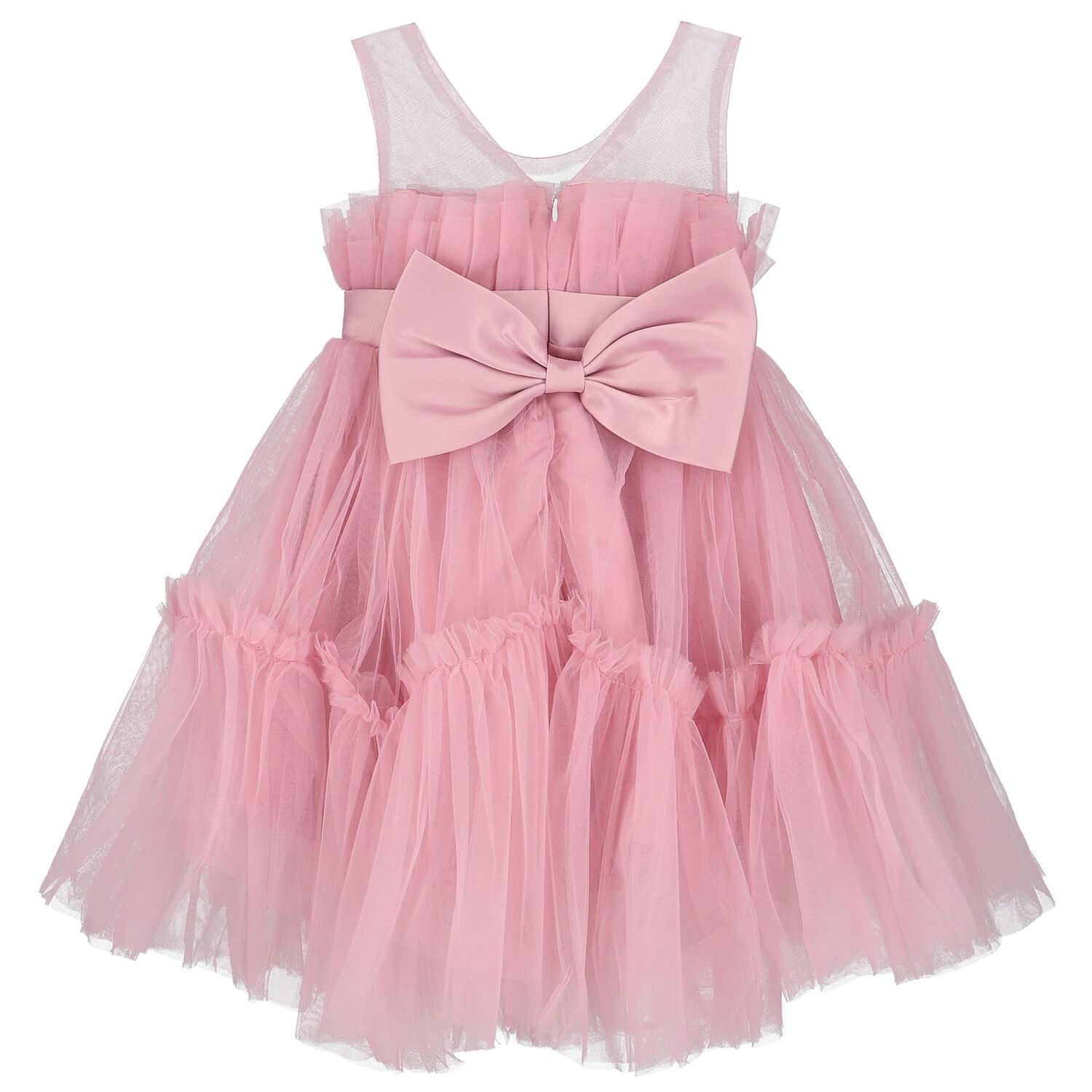 Baby Contessa Girls Pink Bow Tulle Dress | Junior Couture UAE
