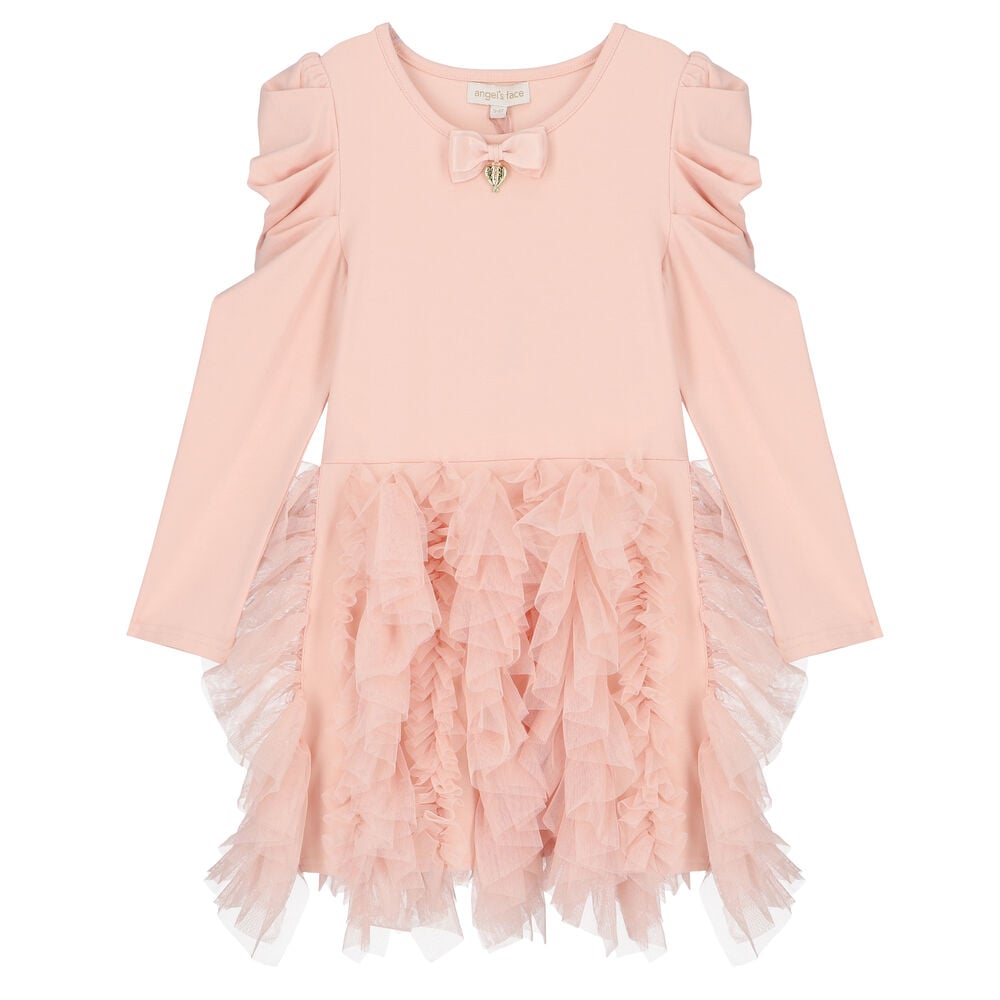 Angel's Face Girls Pink Tulle Dress | Junior Couture UAE